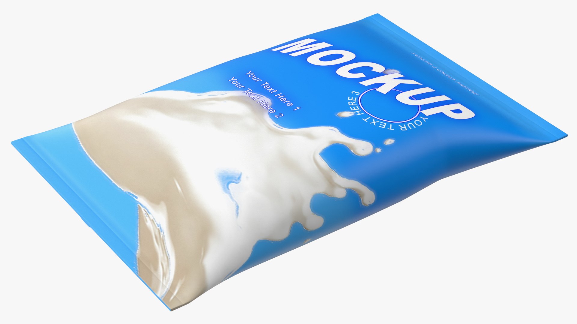 3D Pillow Shape Milk Packaging Mockup Blue Model - TurboSquid 1926592