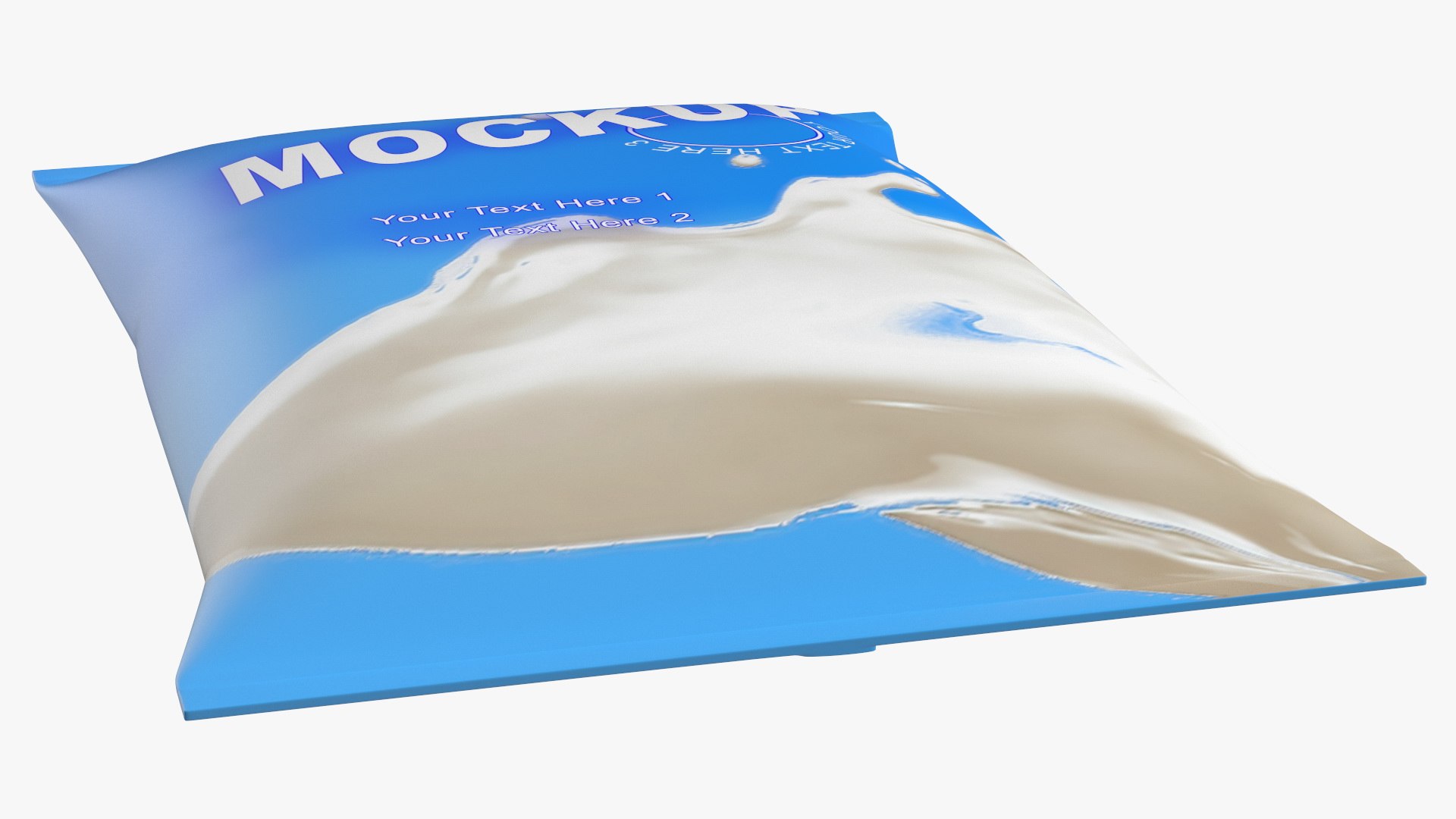 3D Pillow Shape Milk Packaging Mockup Blue Model - TurboSquid 1926592