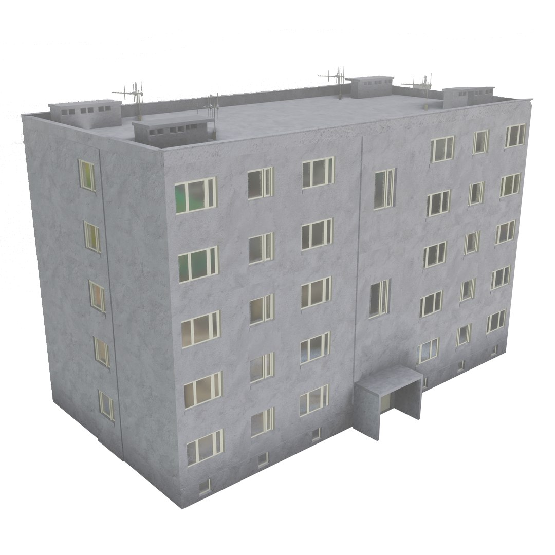 Block Flats 3D Model - TurboSquid 1542006