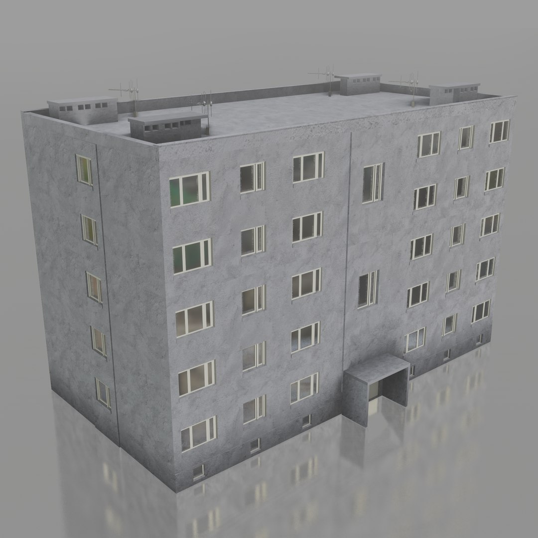 Block Flats 3D Model - TurboSquid 1542006