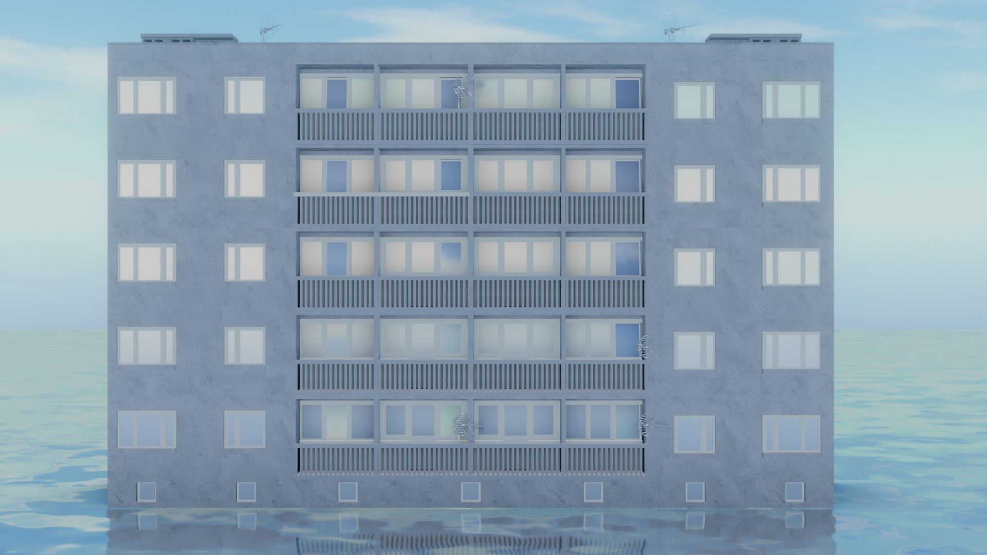 Block Flats 3D Model - TurboSquid 1542006