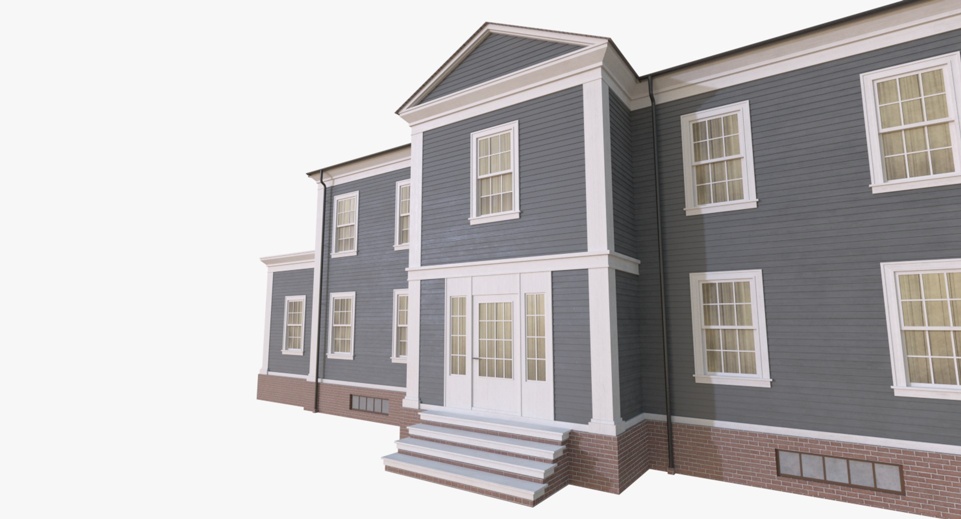 Colonial House 3D Model - TurboSquid 1190986