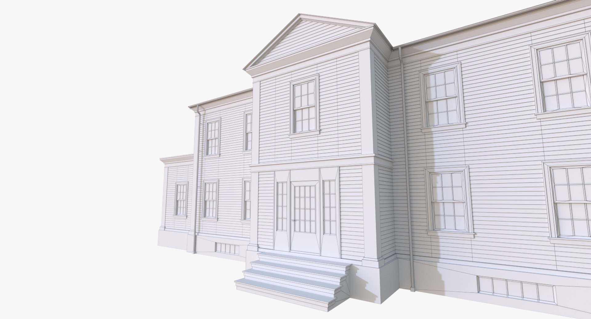 Colonial House 3D Model - TurboSquid 1190986
