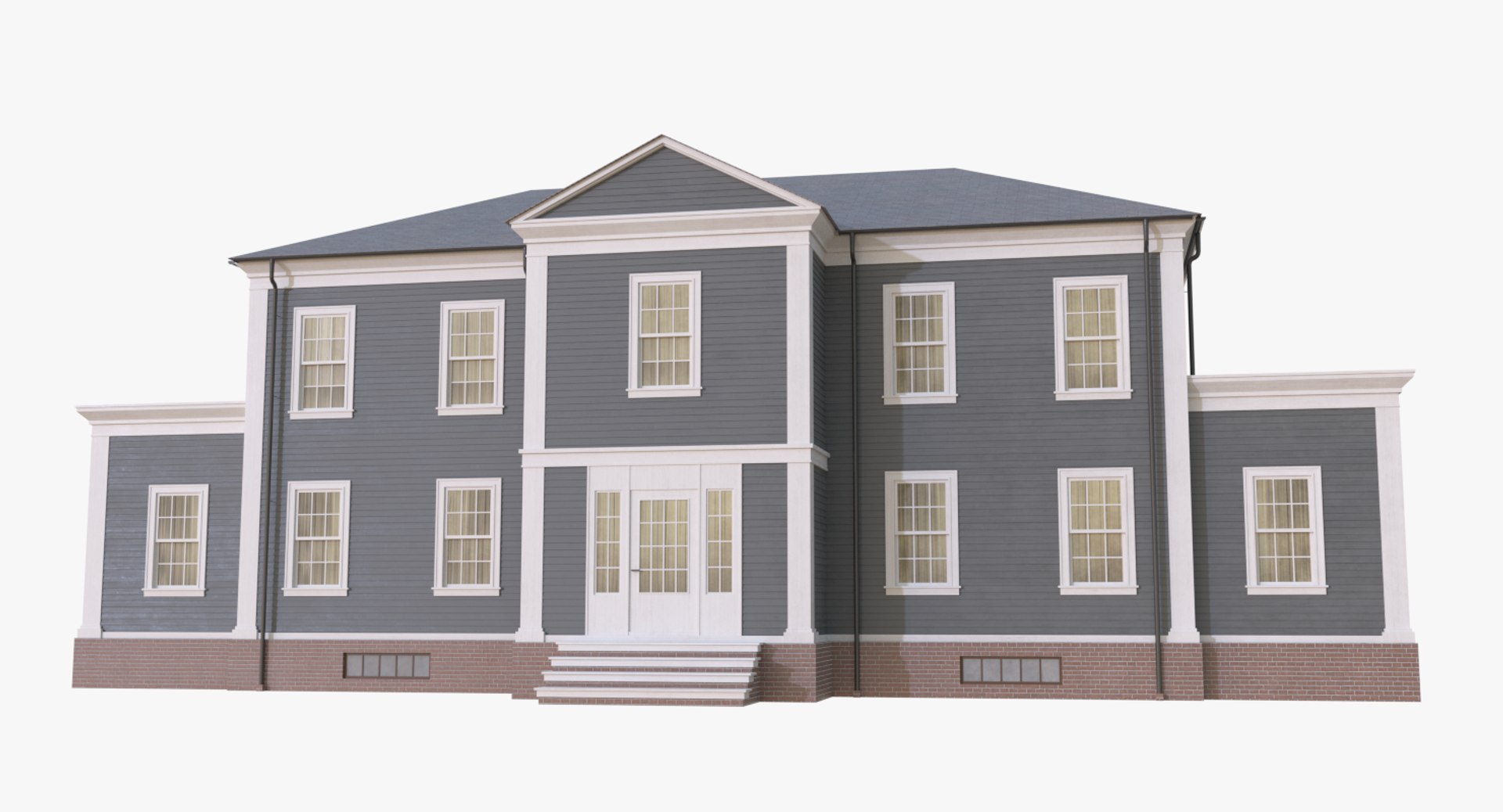 Colonial House 3D Model - TurboSquid 1190986
