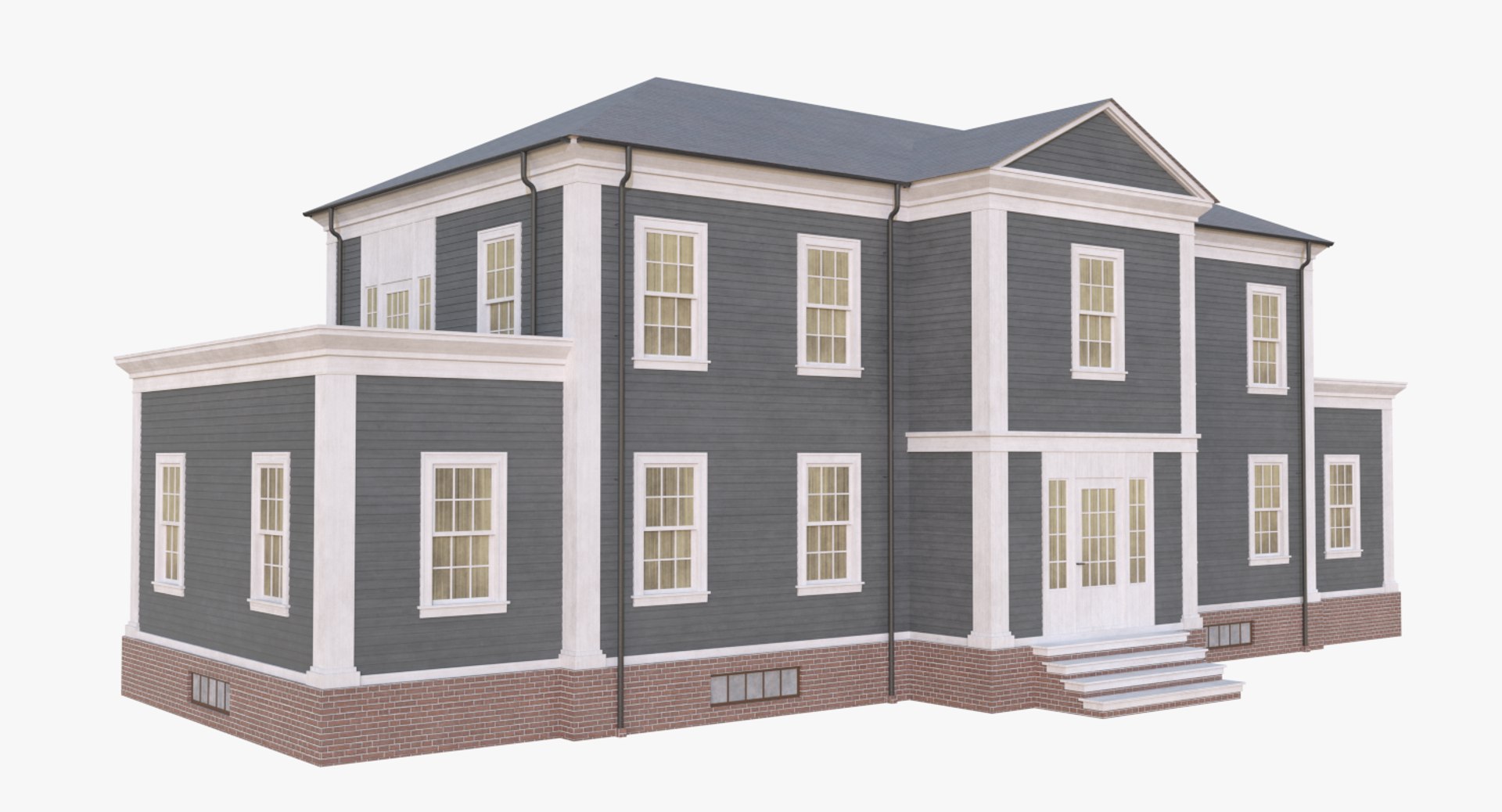 Colonial House 3D Model - TurboSquid 1190986