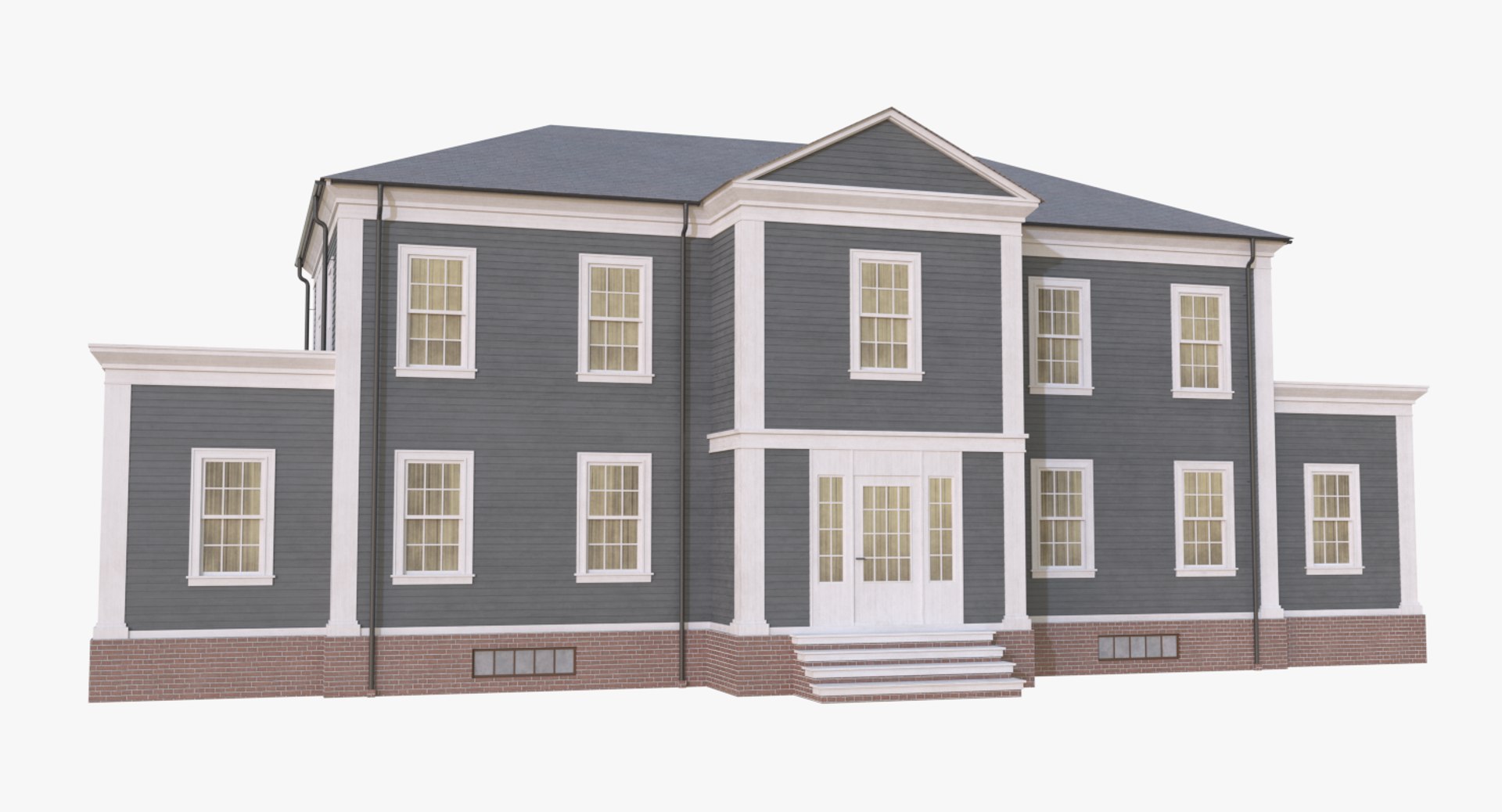 Colonial House 3D Model - TurboSquid 1190986