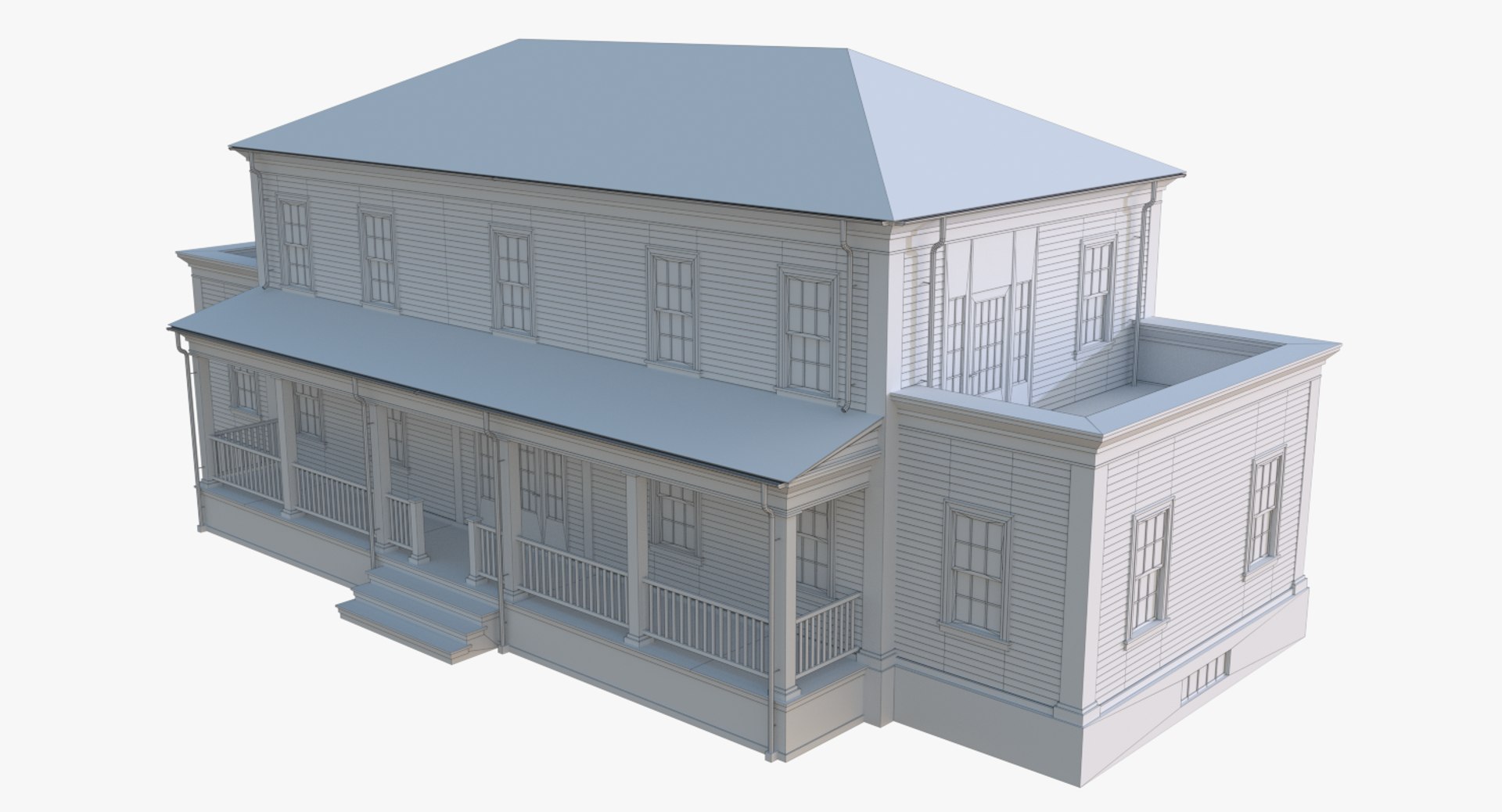 Colonial House 3D Model - TurboSquid 1190986