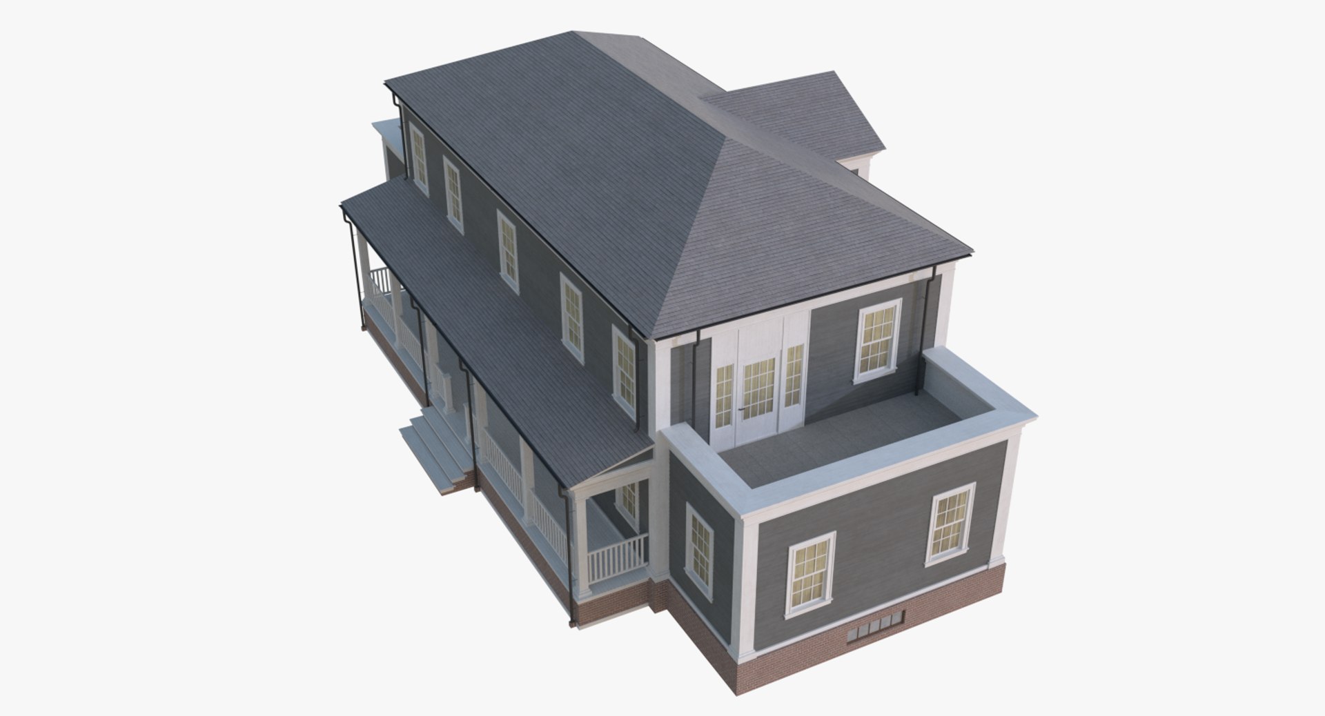 Colonial House 3D Model - TurboSquid 1190986