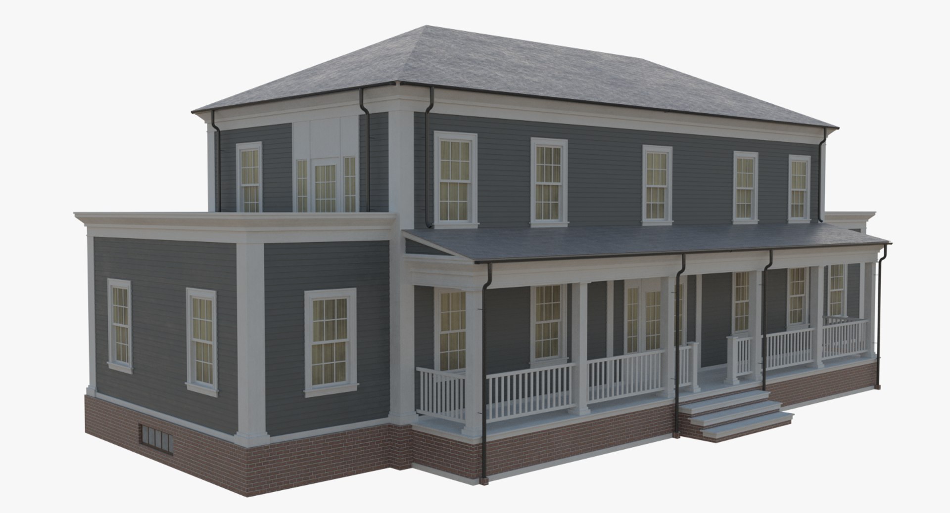 Colonial House 3D Model - TurboSquid 1190986