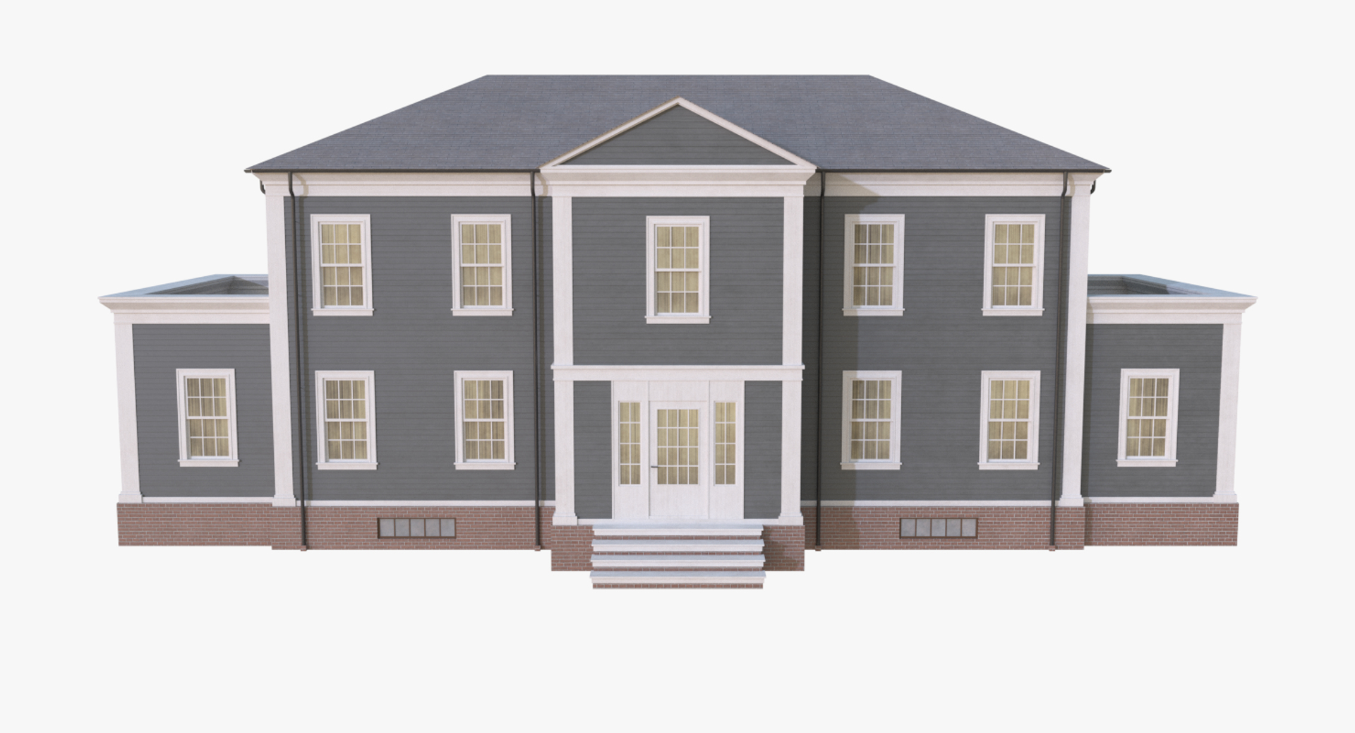 Colonial House 3D Model - TurboSquid 1190986
