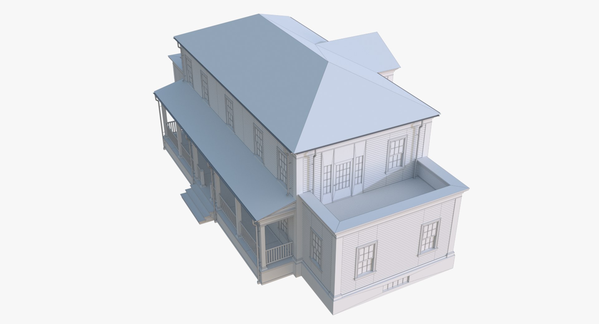 Colonial House 3D Model - TurboSquid 1190986