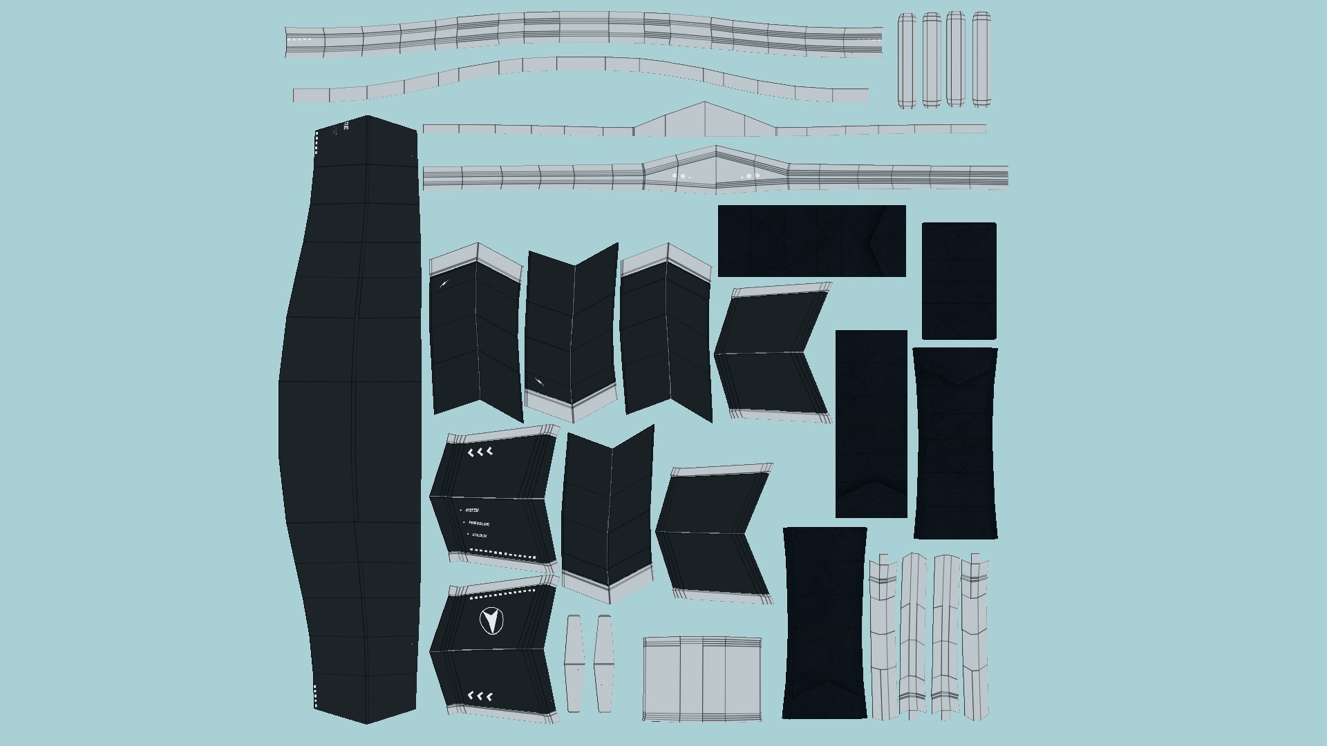 3D SciFi Glasses C03 Black Metal - Character Design Fashion ...