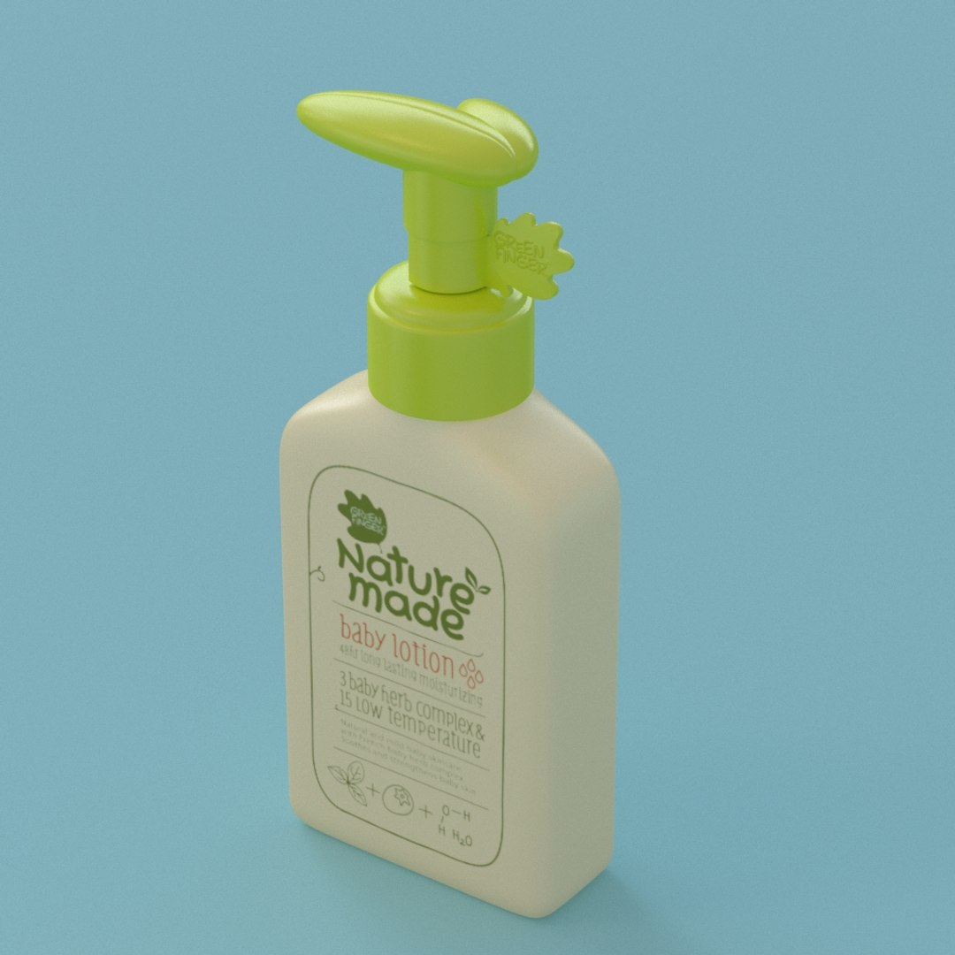 Baby Lotion Container Nature 3D Model - TurboSquid 1406008