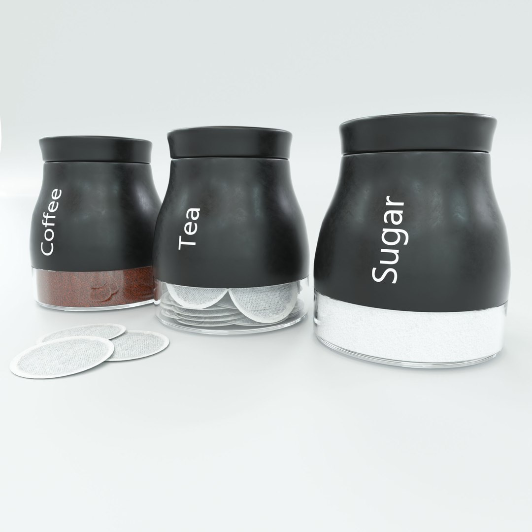 Tea Coffee Sugar Containers 3D - TurboSquid 2105910
