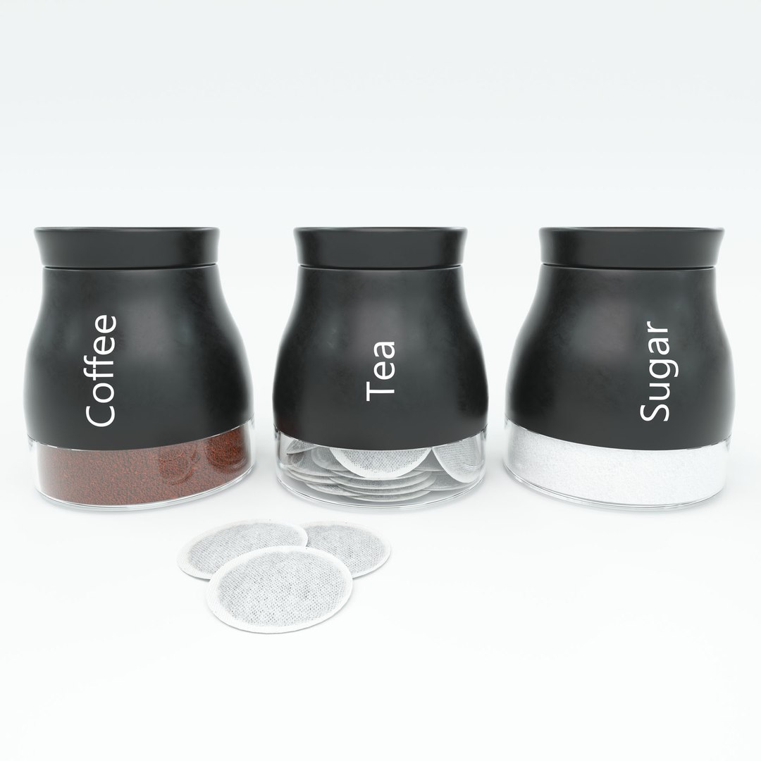 Tea Coffee Sugar Containers 3D - TurboSquid 2105910
