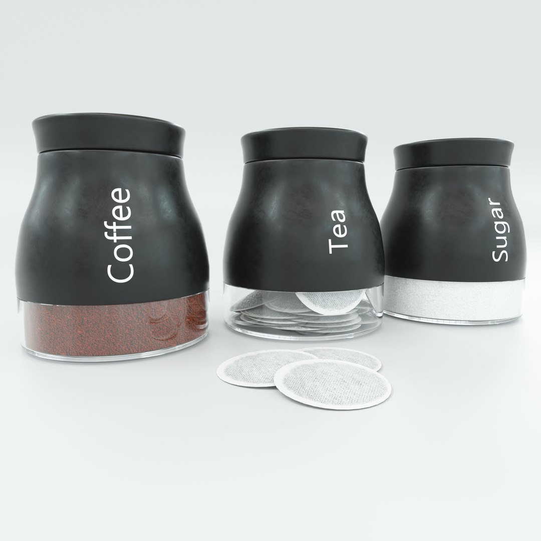 Tea Coffee Sugar Containers 3D - TurboSquid 2105910