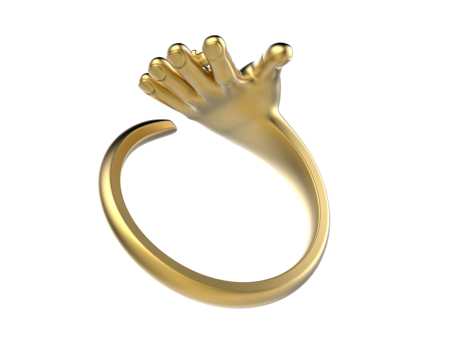 Jewelry Gold Hand Shaped Ring with Diamond 0031 v1 1 Stl 3dm Fbx 3D ...