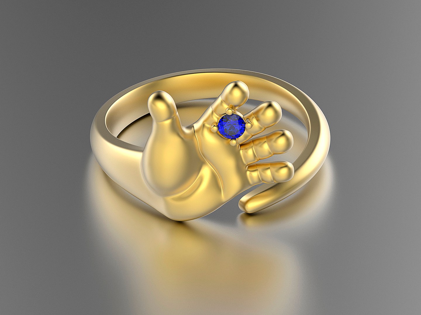 Jewelry Gold Hand Shaped Ring with Diamond 0031 v1 1 Stl 3dm Fbx 3D ...