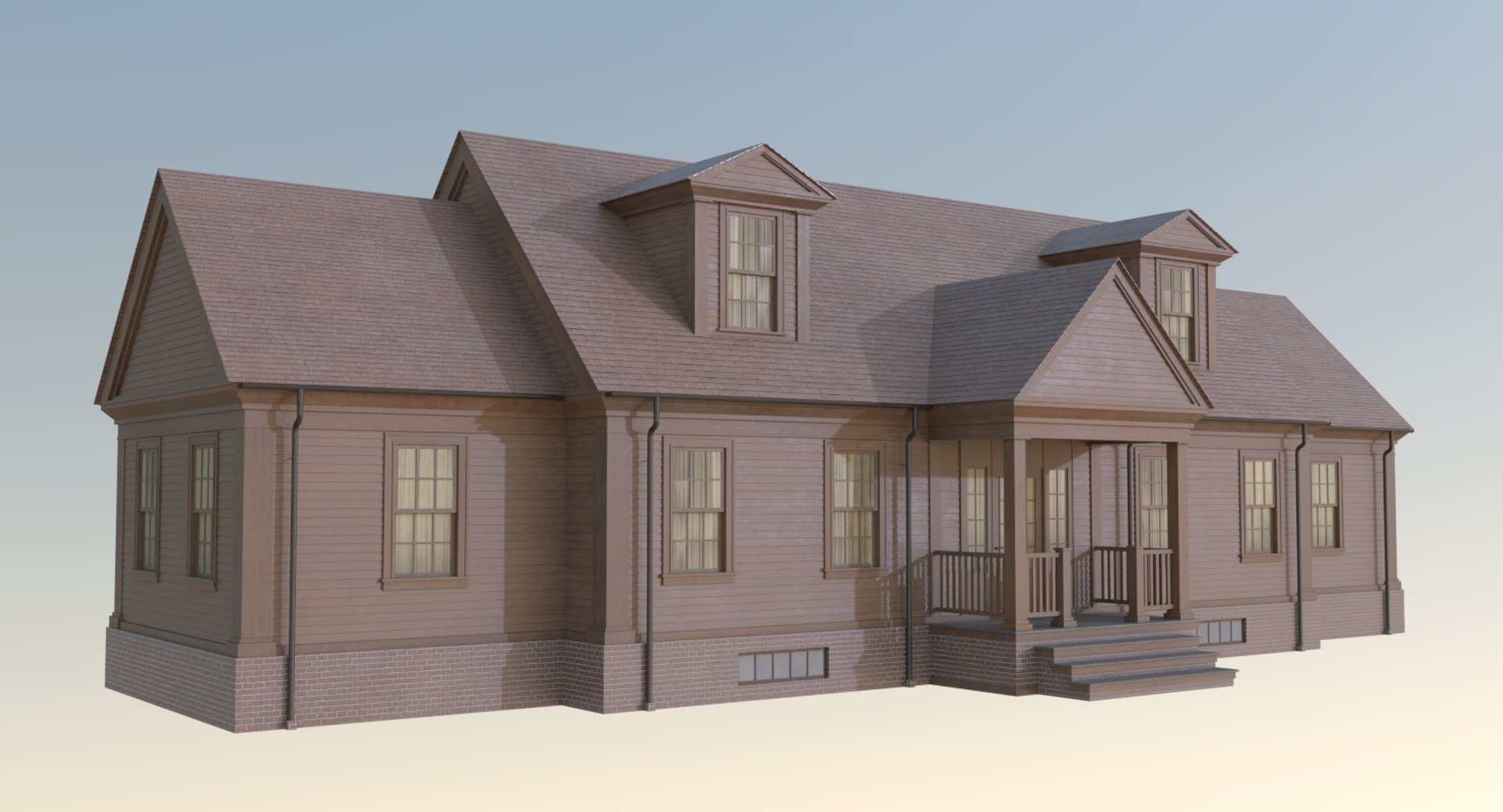 Colonial House 3D - TurboSquid 1191858