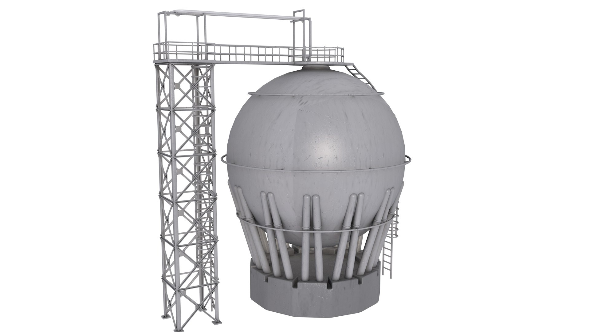 3D Crude Oil Storage Tank Model - TurboSquid 2068726