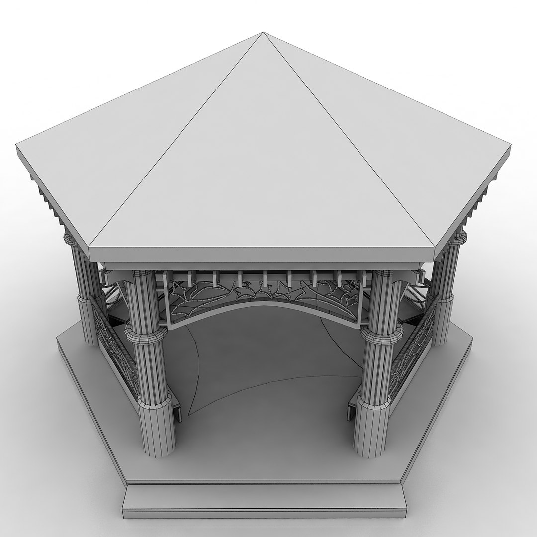 3d model gazebo garden materials