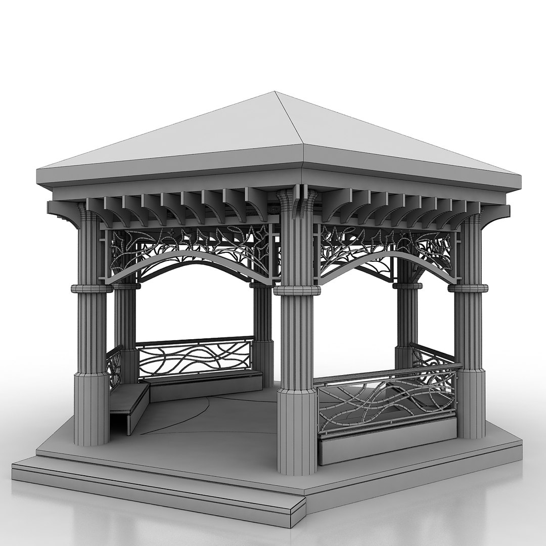3d model gazebo garden materials