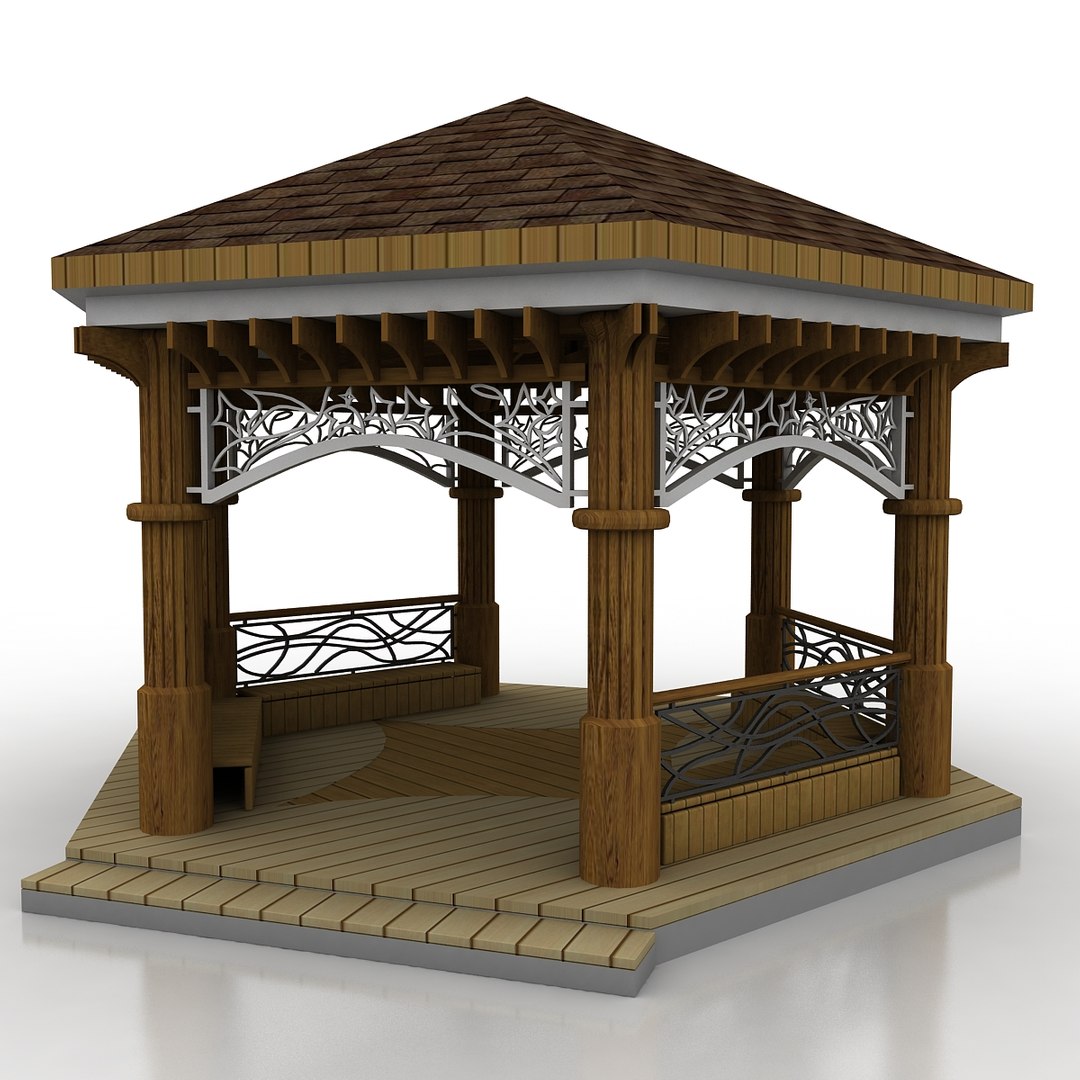 3d model gazebo garden materials