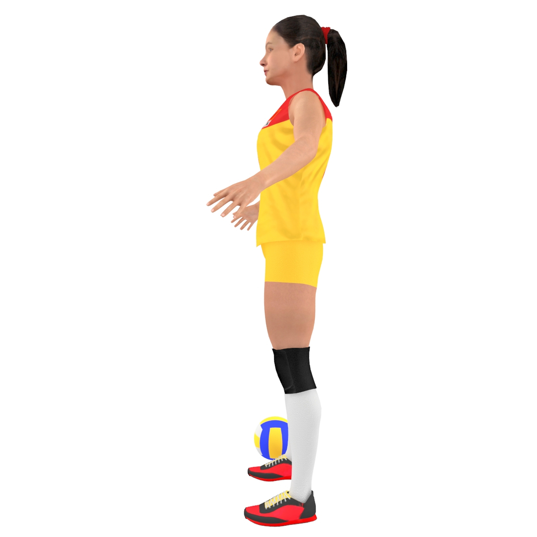 3D model female volleyball player ball - TurboSquid 1307837