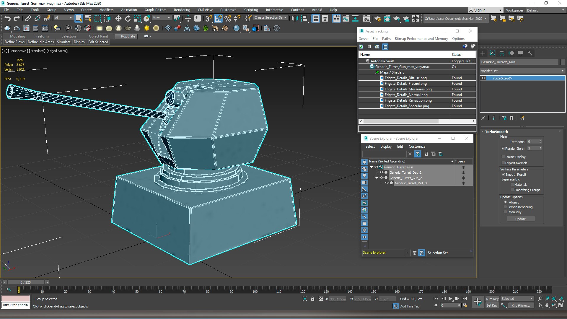 3D Generic Turret Gun - TurboSquid 2315071
