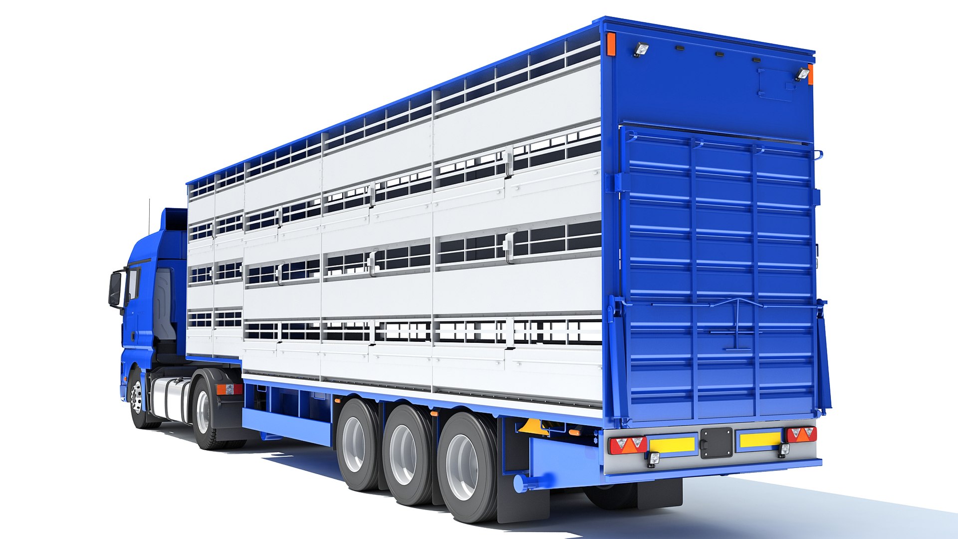 3D Truck With Animal Transporter Trailer - TurboSquid 2020117