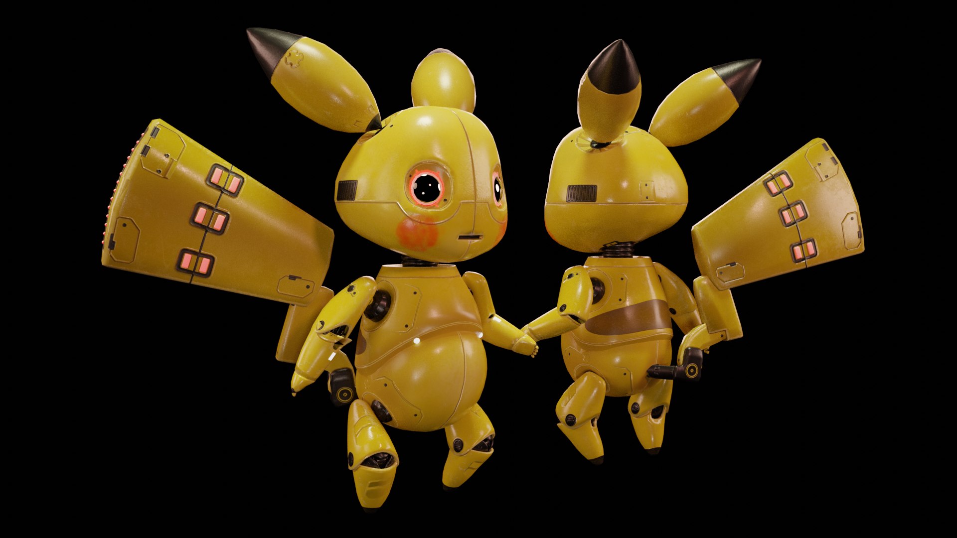 Robot Pikachu And Pikachu Model - TurboSquid 2109083