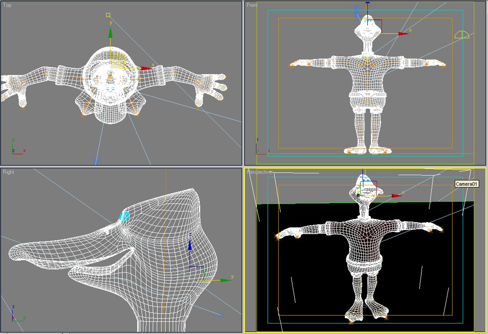 3d Character Rigged Sketch Model
