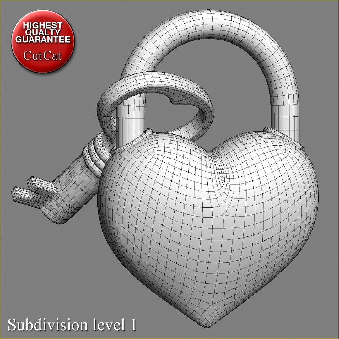 Heart Pad Lock Fbx