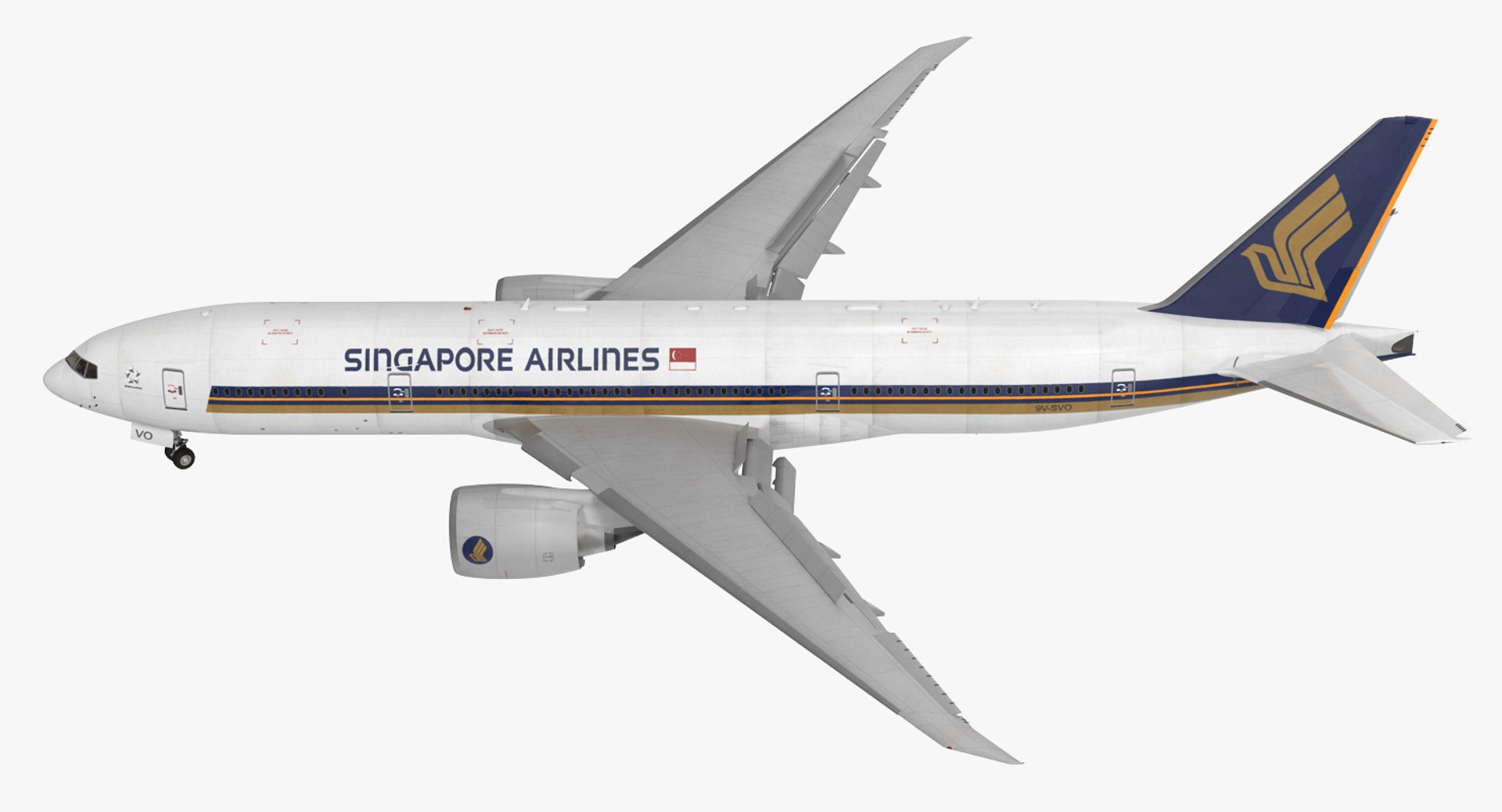 Boeing 777 200lr Singapore 3d Model