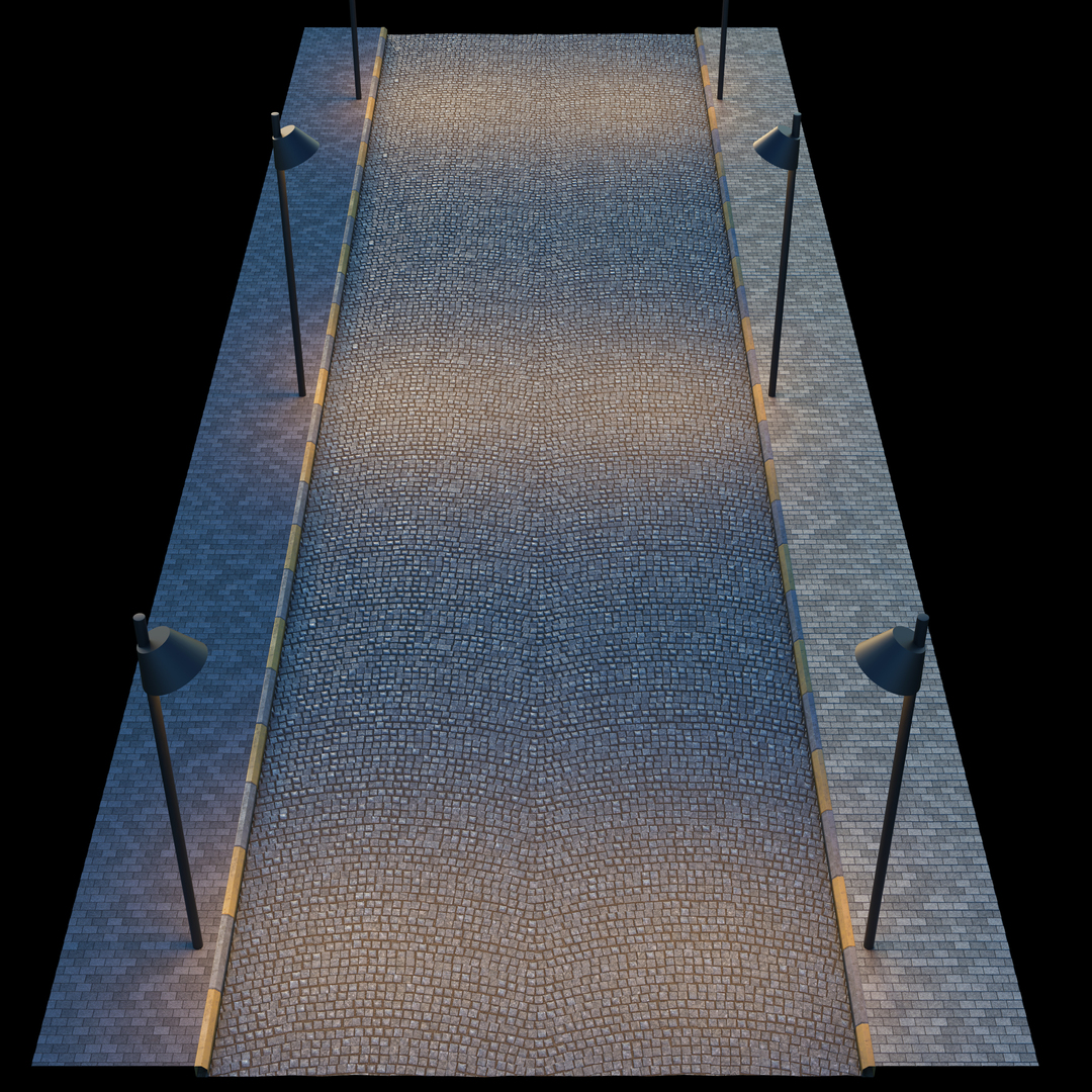 3d model pavement sidewalk