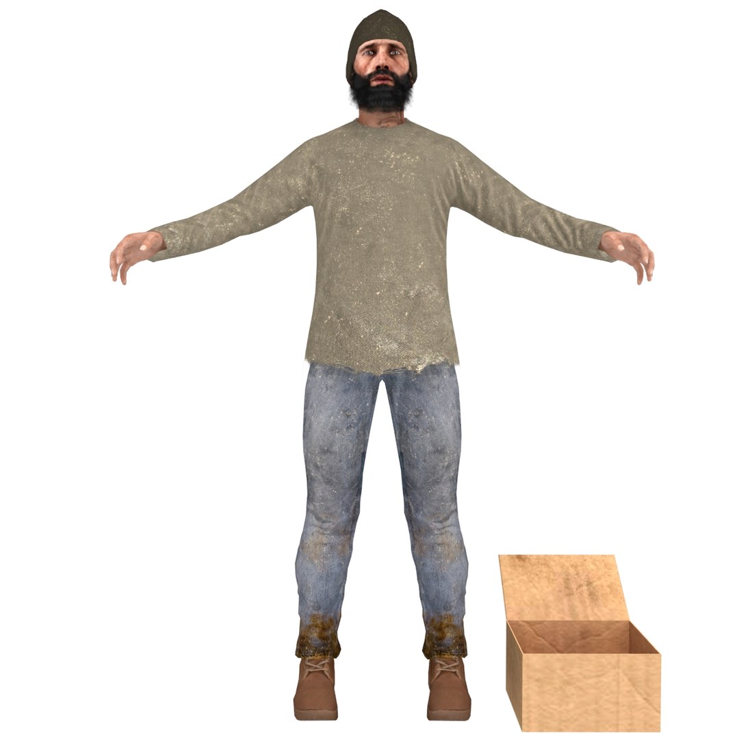 Beggar 3 Man 3D Model - TurboSquid 1319195