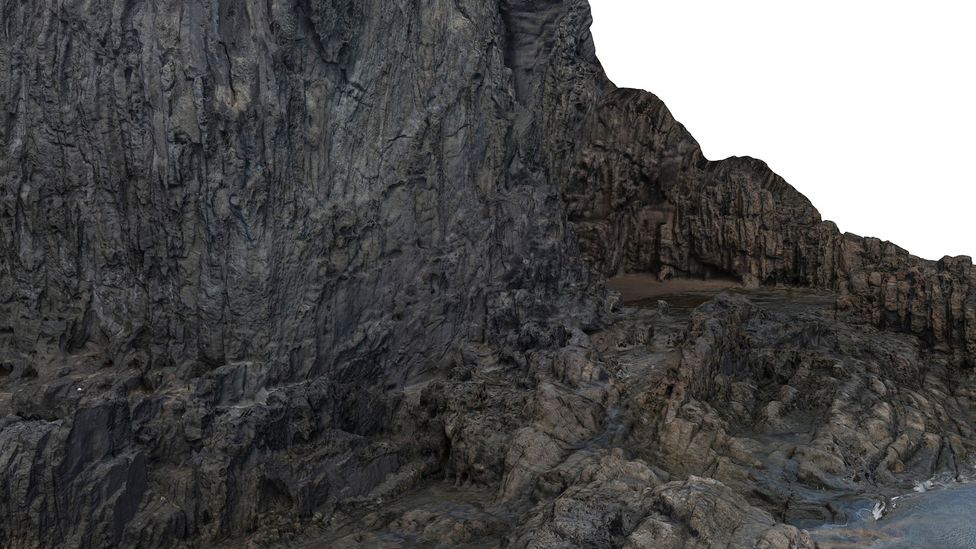 3d black cliffs 16k