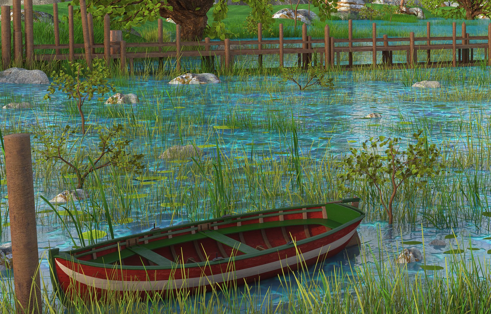 3D Swamp Lake - TurboSquid 1355823