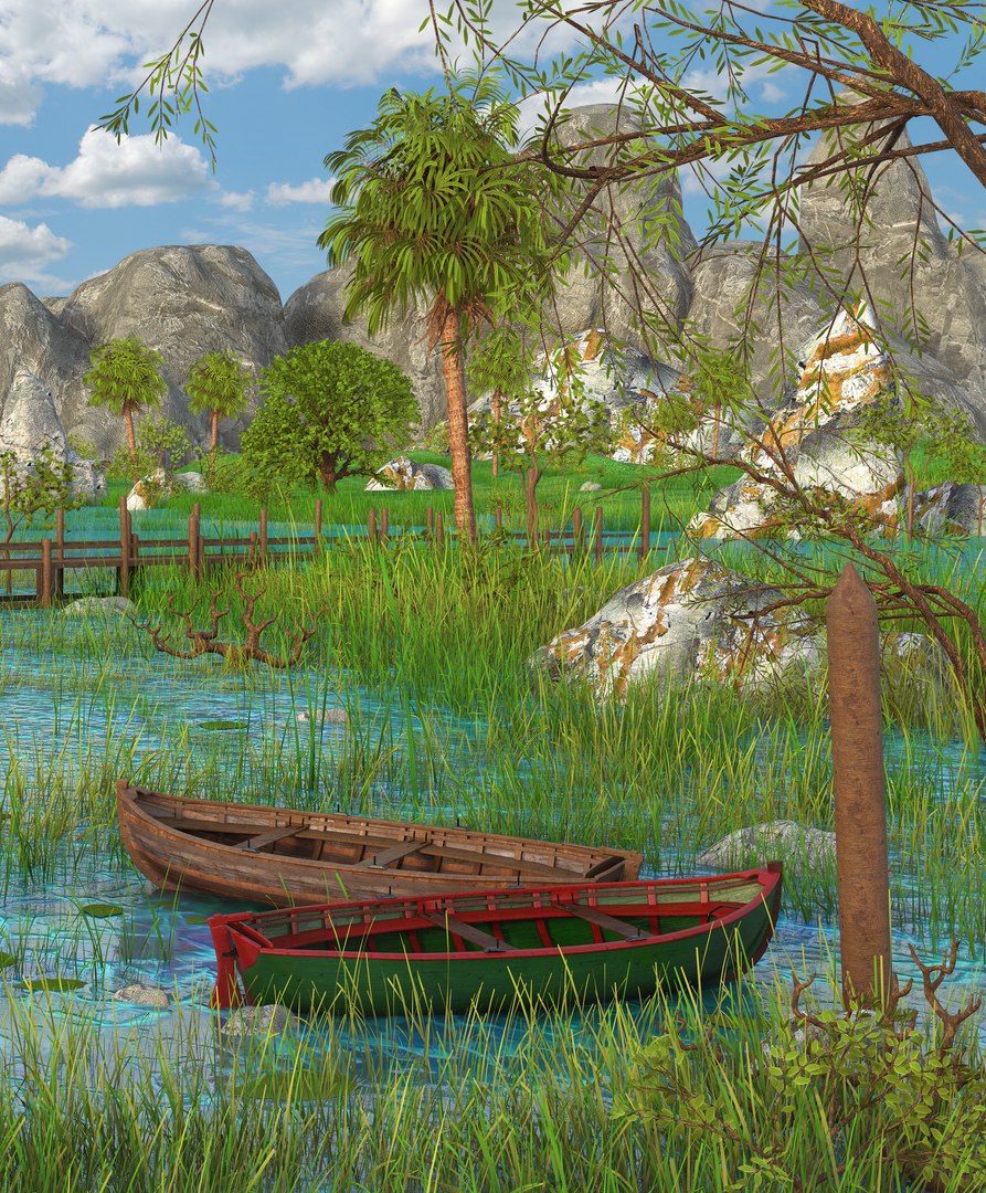 3D Swamp Lake - TurboSquid 1355823