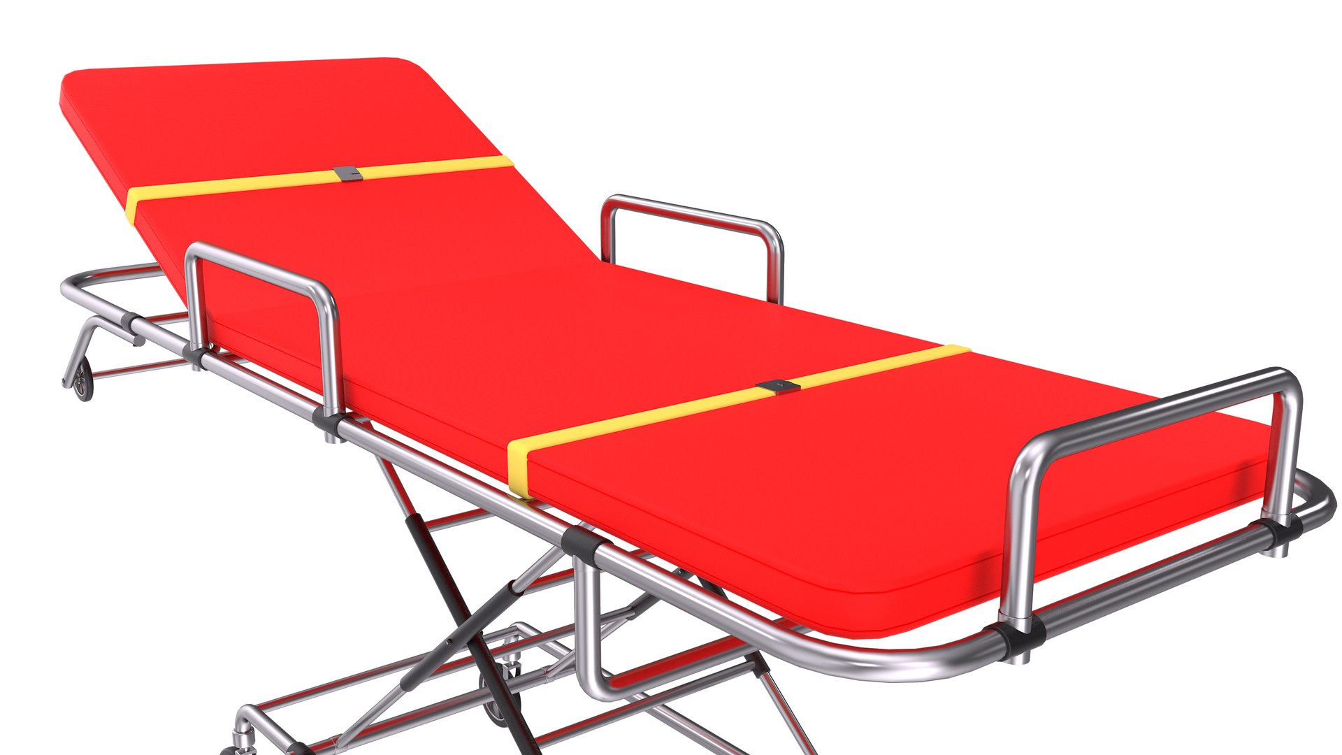 3D Ambulance Bed With IV Stand-Red model - TurboSquid 1907089
