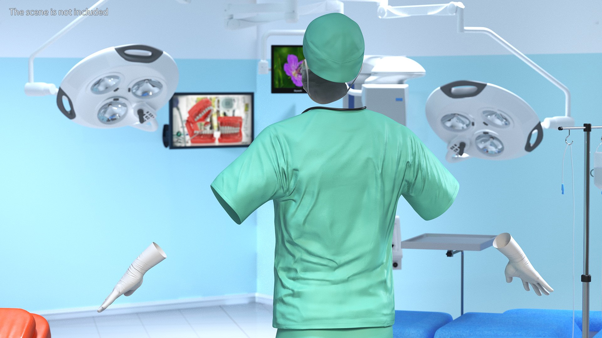 Blue Emergency Surgeon Costume Scrubs 3D model - TurboSquid 2137091