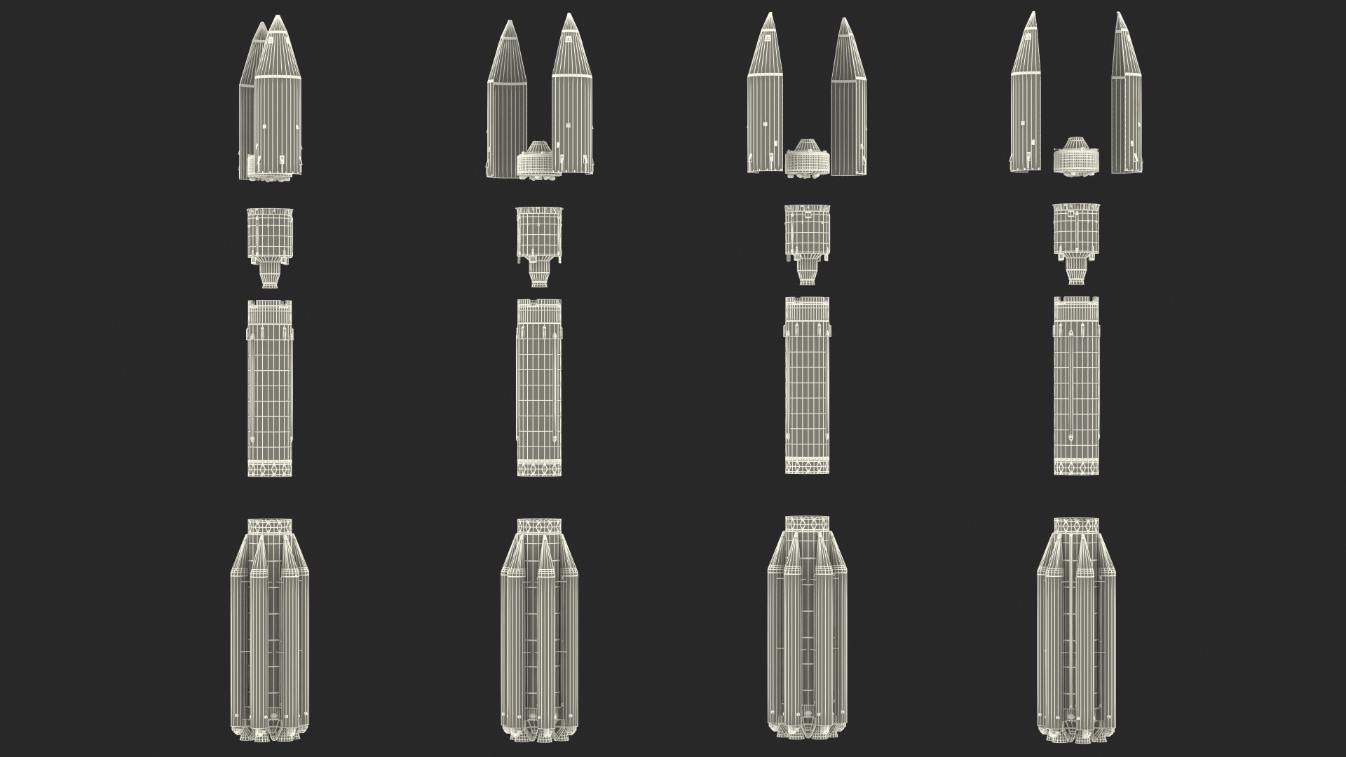 3D Heavy Lift Launch Rocket Main Parts - TurboSquid 1770172