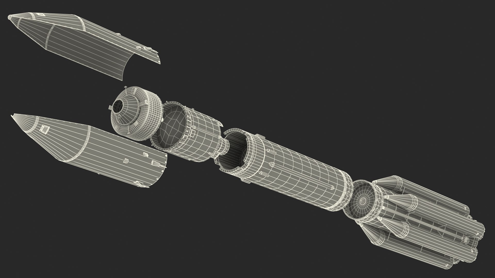 3D Heavy Lift Launch Rocket Main Parts - TurboSquid 1770172