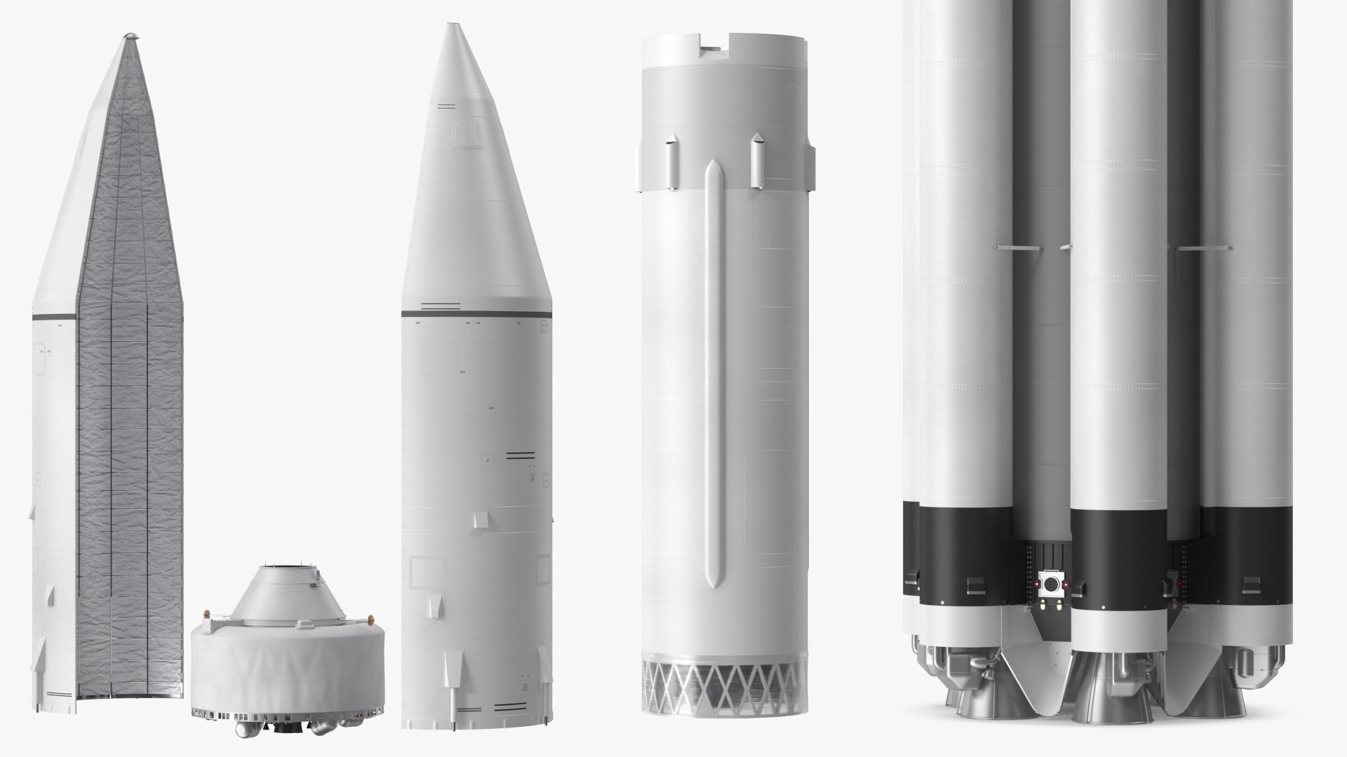 3D Heavy Lift Launch Rocket Main Parts - TurboSquid 1770172
