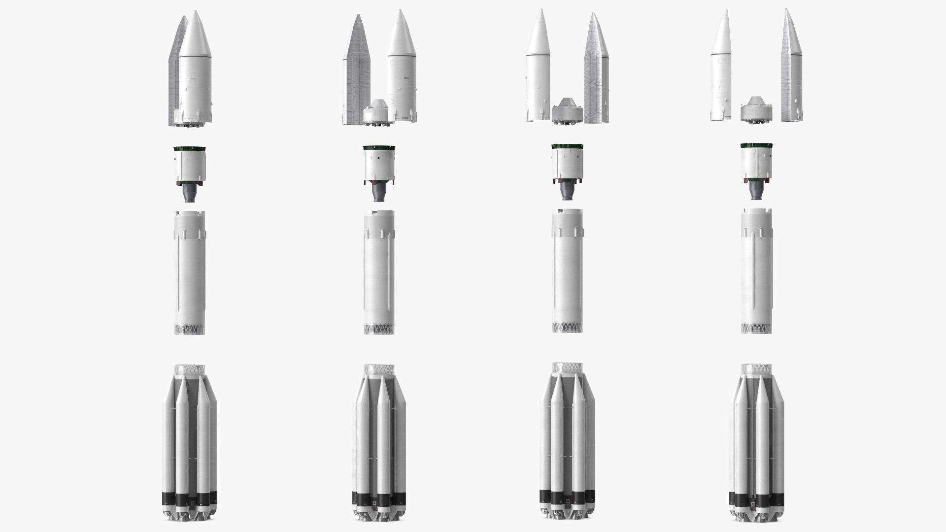 3D Heavy Lift Launch Rocket Main Parts - TurboSquid 1770172