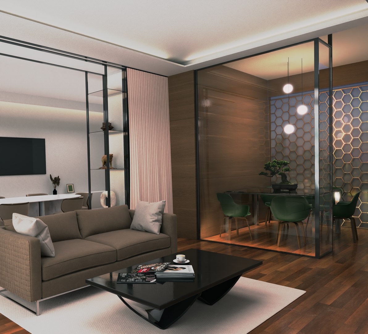 Modern Living Room Blender Cycles 3D model - TurboSquid 2098406