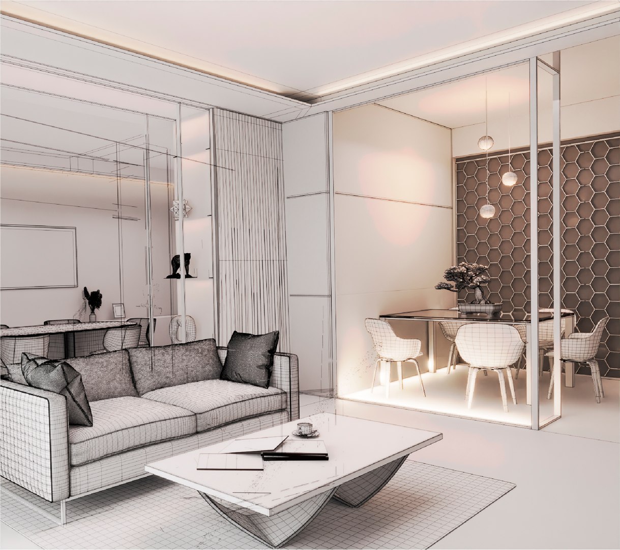 Modern Living Room Blender Cycles 3D model - TurboSquid 2098406