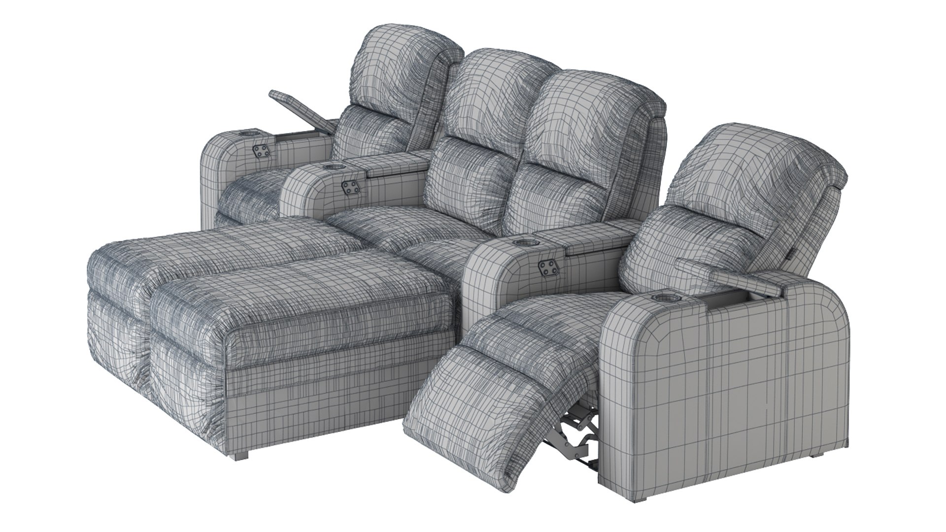 3D Moovia Dallas venice row 2 loveseats 2 normal seats - Home Theater ...
