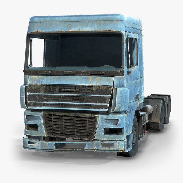 low-poly rusty truck f7 3d max