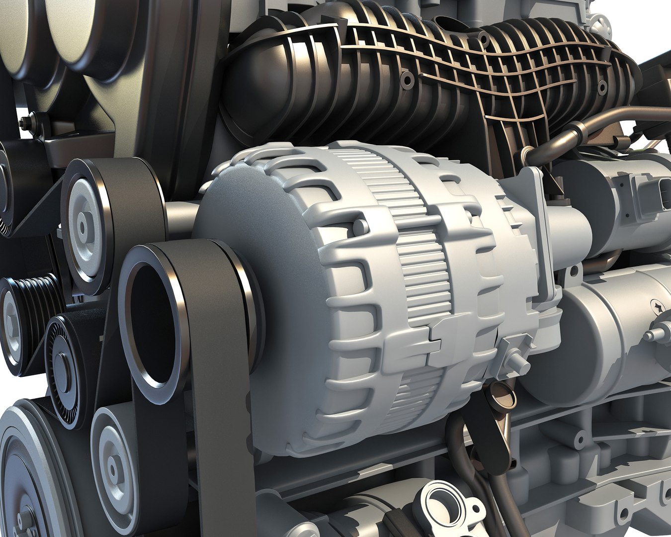 S60 T6 Drive-e Petrol Engine 3d Model